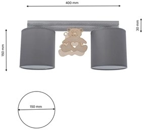 Dětské stropní svítidlo BEAR 2xE27/60W/230V