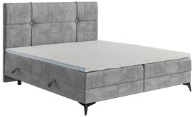 Manželská postel Boxspring 140 cm Nivela (beton) (s matrací a úl. prostorem). 1043422