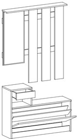 Předsíňová stěna se skříní ORION dub sonoma/bílá