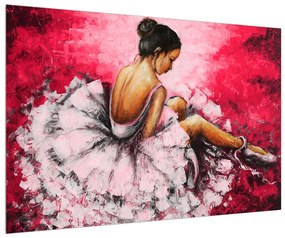 Obraz sedící baletky (90x60 cm)