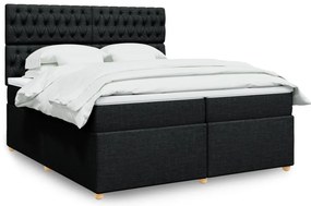 Box spring postel s matrací černá 200x200 cm textil 3291396