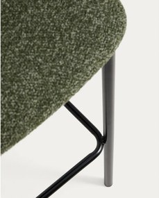 Tmavě zelená čalouněná barová židle (výška sedáku 75 cm) Ciselia – Kave Home