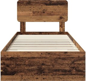 Rám postele s čelo Staré dřevo 90 x 190 cm Kompozitní dřevo 3412434