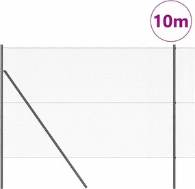 Hexagonální kotvení plotu 10 x 1,6 m Ocel potažená PVC Šedá 3352793