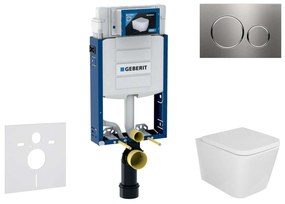 Geberit Kombifix - Set předstěnové instalace, klozetu Arkas I a sedátka softclose, tlačítko Sigma20, nerez SANI15CA6104