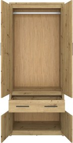 Skříň čtyřdveřová se zásuvkou Ayson 86x210x50 cm Dub artisan