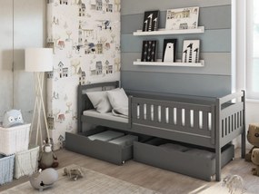 Dětská postel 80 cm Tarra (s roštem a úl. prostorem) (grafit). 1012838