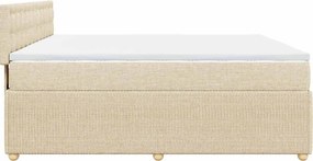 Box spring postel s matrací krémová 200x200 cm textil 3287582