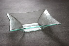 BDK-GLASS Čirá skleněná mísa CUBO 29x29cm