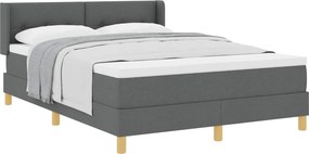 Postel s boxspringem s čelo Tmavě šedá 200 x 160 cm textil 3341301