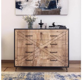 Asir Komoda COMFORT 100x80 cm hnědá/černá 854KLN3401