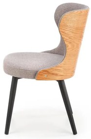 HALMAR K452 židle šedá/přírodní dub