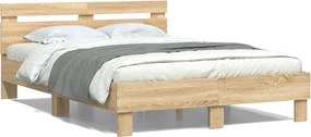 Rám postele s čelem dub sonoma 135 x 190 cm kompozitní dřevo 3207443