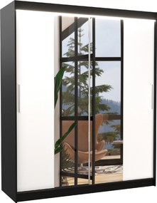 ADRK Furniture Posuvná skříň se zrcadlem a LED osvětlením DALLAS 180 ADRK-SW-DAL-BW-180