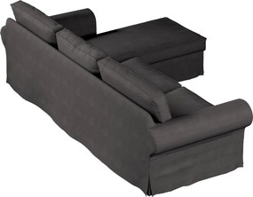 Potah na pohovku IKEA Ektorp 2-místná s lenoškou barva šedá látka pletený vzor