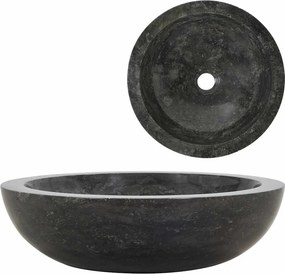 Umyvadlo 40 x 12 cm mramor černé 142774