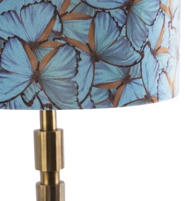 Stolní lampa ve stylu art deco bronzová 35 cm odstín motýl design - Torre