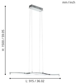 Eglo 96101 - LED lustr LASANA 2 2xLED/10,5W/230V