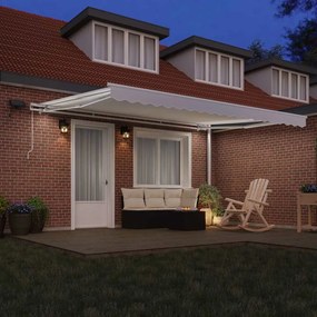 Stahovací markýza Bílá 450 × 350 cm Látka a hliník 3331138