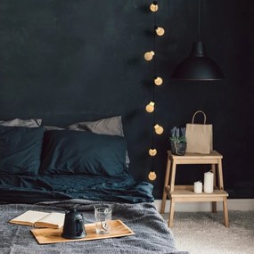 Černý LED světelný řetěz ve tvaru žárovek DecoKing Bulb, 10 světýlek, délka 2,2 m