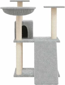 Škrabadlo pro kočky se sisalovými sloupky světle šedé 83 cm 171652