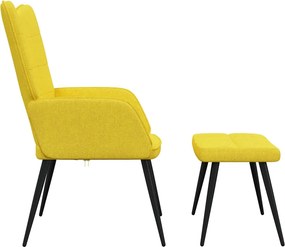 Relaxační židle se stoličkou hořčicová textil 327959