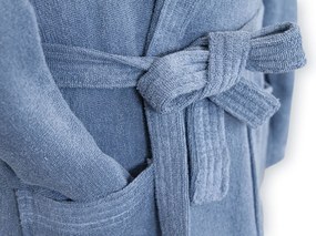 Bavlněný froté župan Comfort tmavě modrý Velikost: S-M