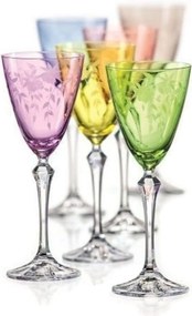 Crystalex Sklenice na bílé víno Elisabeth Floral 250 ml, 6 ks (mix barev)
