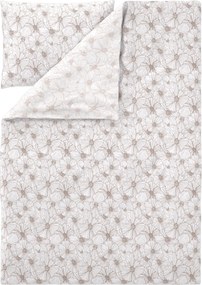 Livarno® Ložní povlečení z jemného flanelu, 140 x 200 cm, 70 x 90 cm (květiny/hnědošedá)