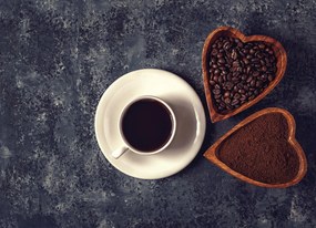 Malvis ® Tapeta Šálek kávy a srdce Vel. (šířka x výška): 216 x 140 cm