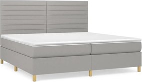 Box spring postel s matrací světle šedá 200 x 200 cm textil 3142441