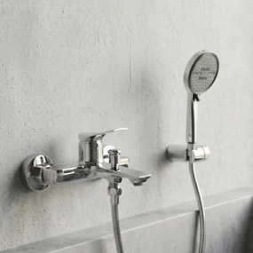 Rea Vision Premium, nástěnná vanová baterie s ruční sprchovou soupravou, chromová, REA-B6739