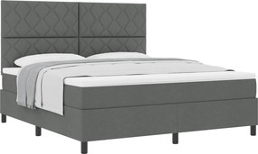 Postel s boxspringem s čelo Tmavě šedá 180 x 200 cm textil 3339484