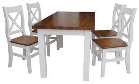 Via-nábytek Jídelní stůl S1 Rozměr: 90 x 90 cm, Povrchová úprava: Bílá/hnědá