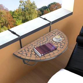 Závěsný stolek na balkon terakota mozaika - Default Title