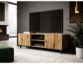 TV stolek Tilderi 150, Barva: dub wotan / dub wotan + černá