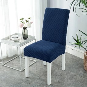 Žakárové elastické jednobarevné potahy na židle Barva: tmavě modrá