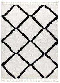 Kusový koberec Shaggy Cross bílý 60x300cm