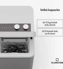 Klarstein IceCraft výrobník kostek ledu, 2 režimy, 1,3 l studené vody, automatické čištění, 12 kg/24 hodin