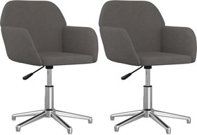 vidaXL Otočné jídelní židle 2 ks textil [3103031] Barva: Černá