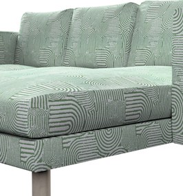 Potah na pohovku IKEA Norsborg 3-místná se šezlongem barva zelená látka pletený vzor, vzorované