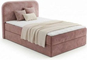 Čalouněná postel boxspring FORENA 90x200 cm starorůžová Matrace: Matrace Bonell pružinová