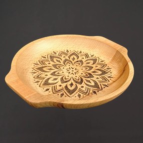 AMADEA Dřevěná miska mandala, masivní dřevo, 24 cm