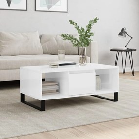 vidaXL Konferenční stolek 90 x 50 x 36,5 cm kompozitní dřevo [830599] Barva: bílá s vysokým leskem