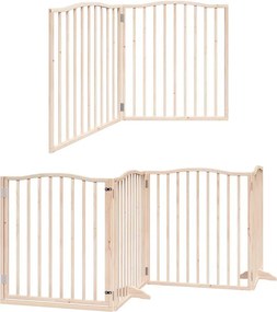 Zábrana pro psy s dvířky skládací 8 panelů 640 cm topol 3155614