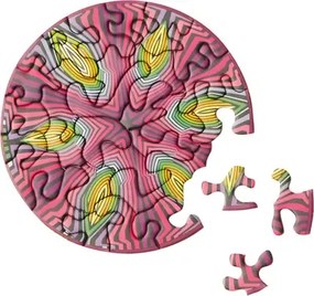 CURIOSI Kulaté puzzle Picoli: Hippie / 33 dílků / průměr 9 cm