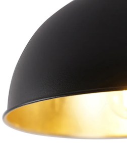 Průmyslové stropní svítidlo černé se zlatem 28 cm - Magnax