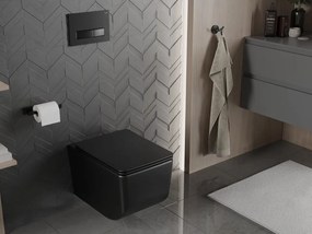 Mexen Vera wc mísa Rimless se sedátkem s pomalým zavíráním slim, duroplast, černá matná - 30164070
