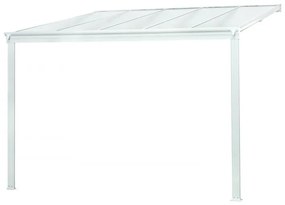 Hliníková pergola 3,12 x 3 m bílá / polykarbonát Dekorhome Průhledná (čirá)