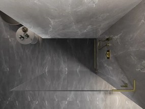 Mexen, Mexen Lunar L sprchová stěna pravá 60 x 200 cm, průhledná 8 mm, zlatý kartáč - 830L-060-000-55-00-P